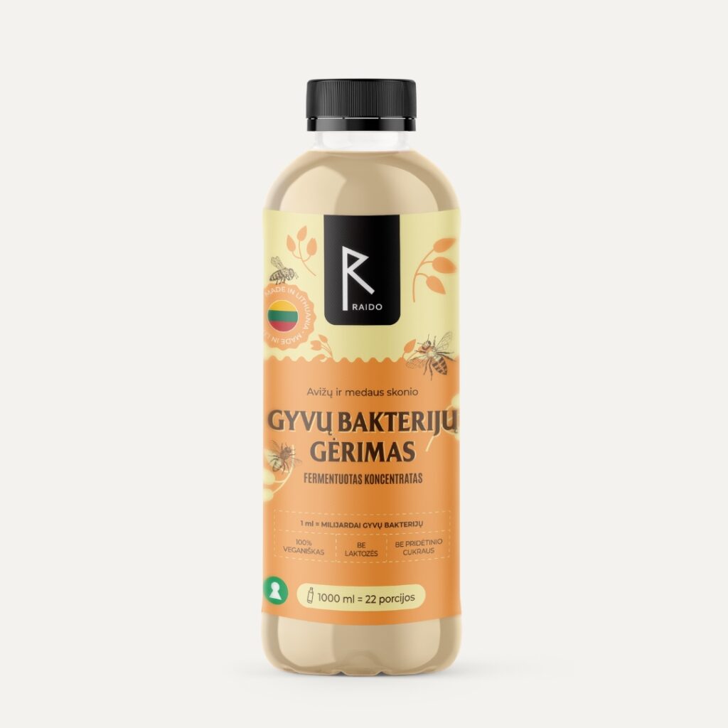 Fermentuotas avižų ir medaus skonio gėrimo koncentratas, 1000 ml ...